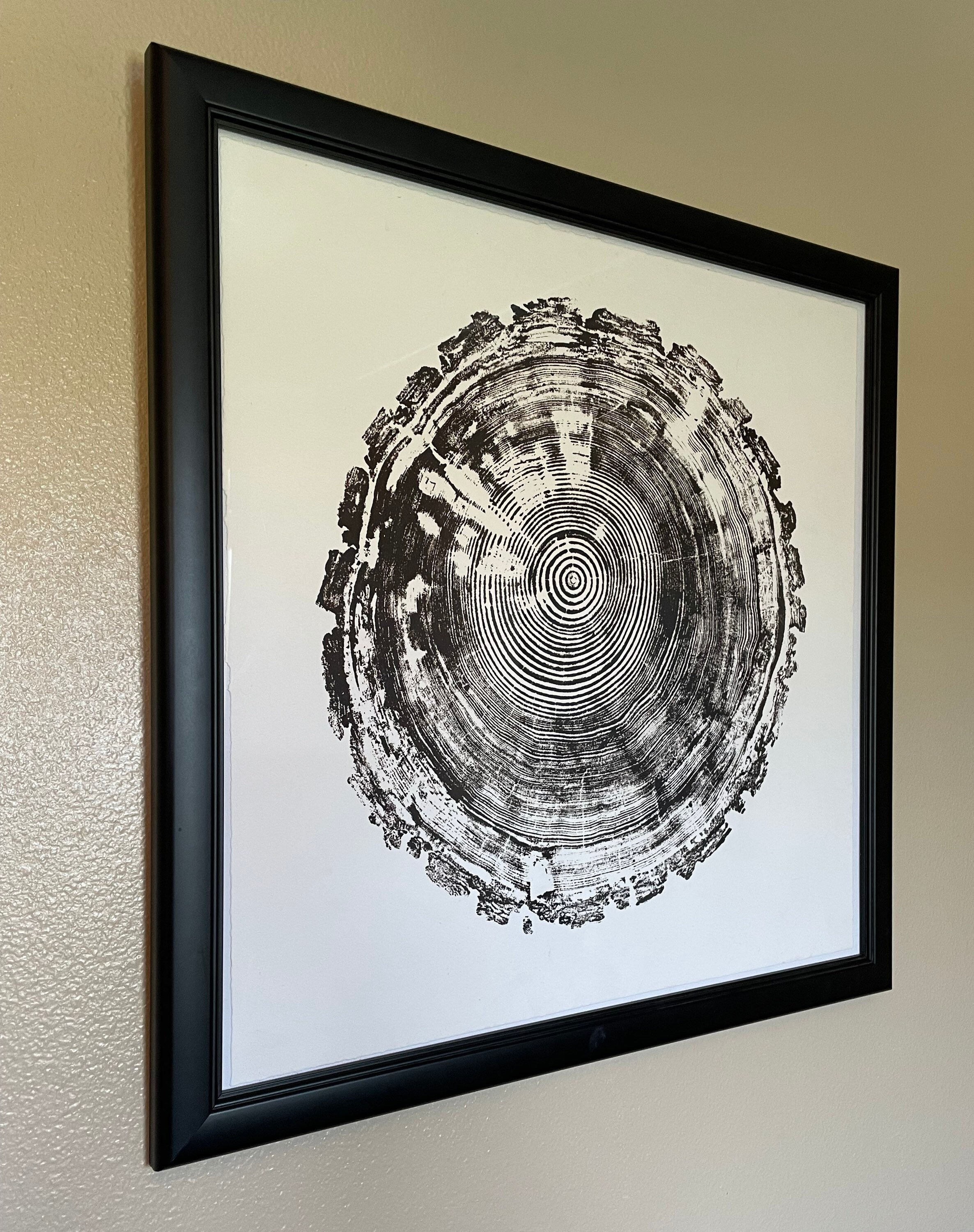 Tree Rings(black)-original Handmade Tree Ring Print - Etsy