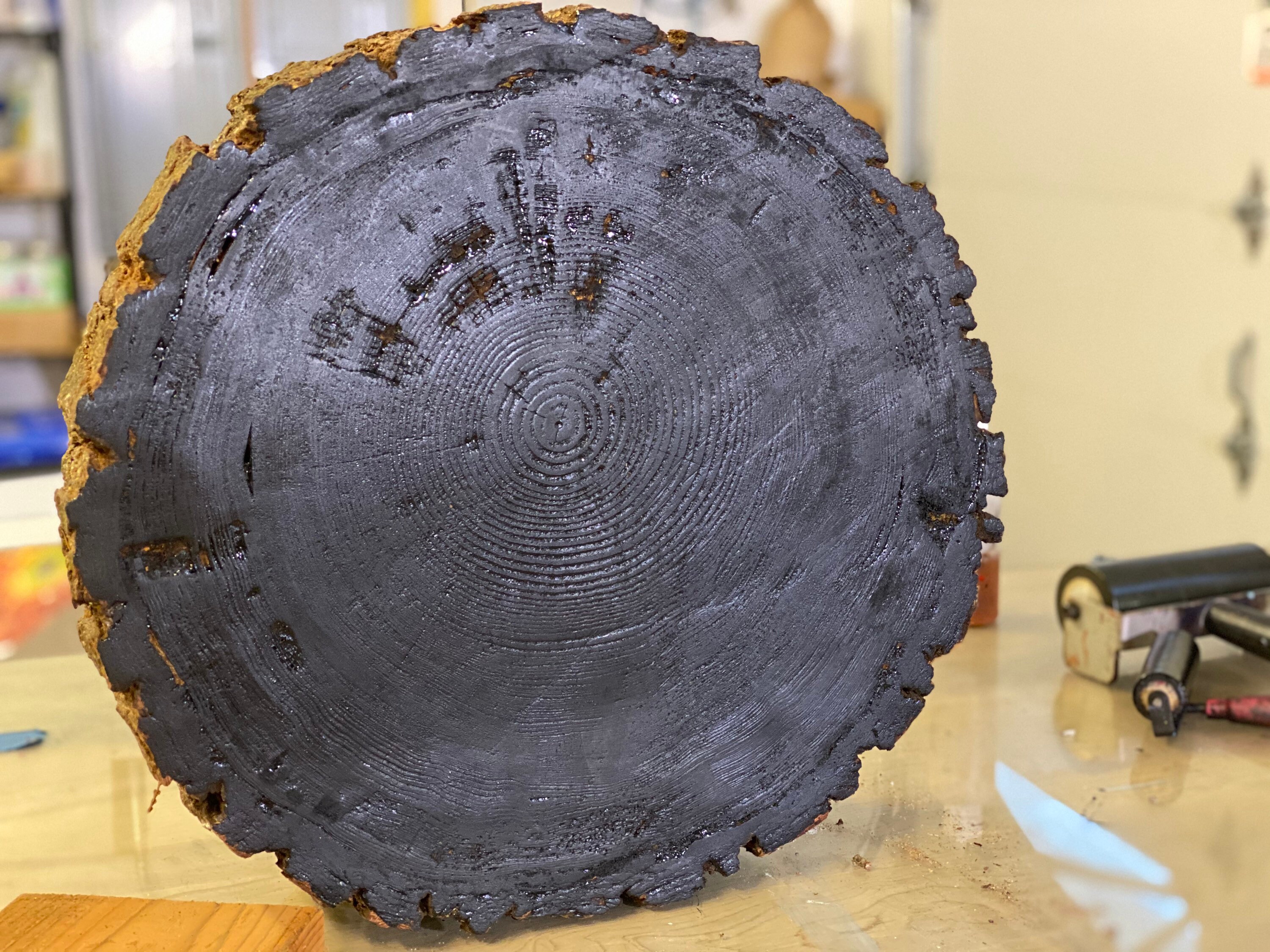 Tree Rings(black)-original Handmade Tree Ring Print - Etsy
