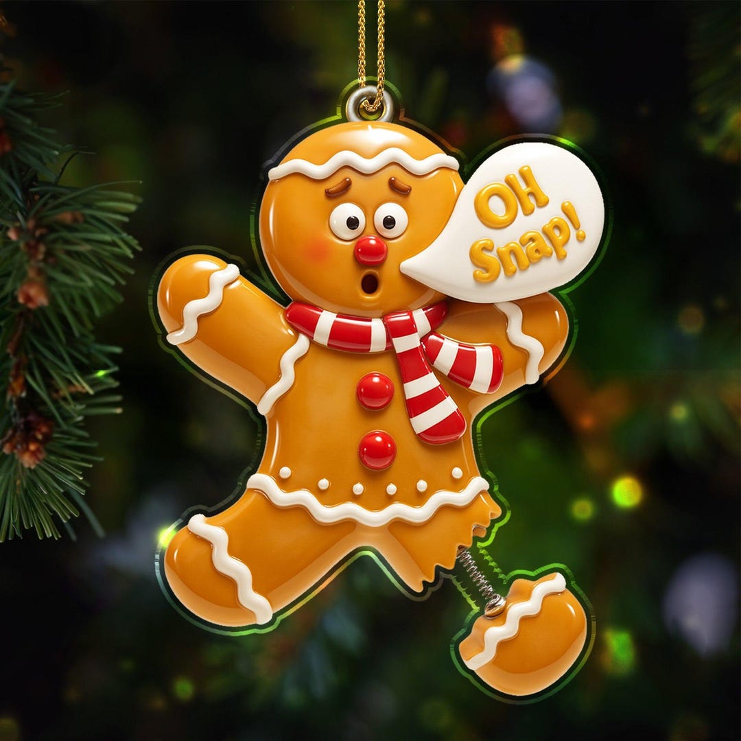 Oh Snap! Broken Leg Gingerbread Man, Personalized Custom 2D Flat ...