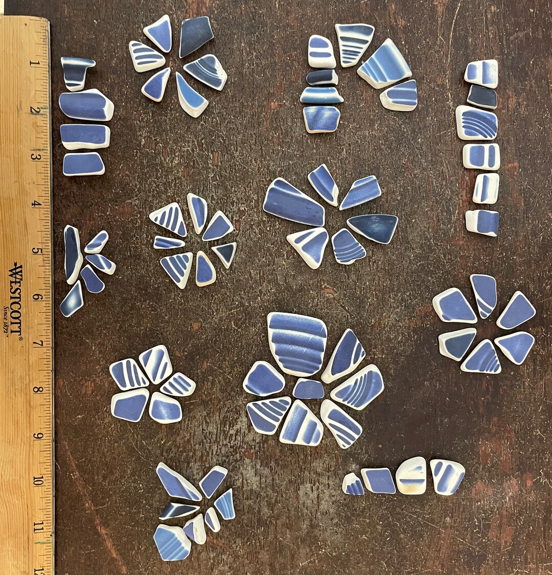 Vintage Cobalt Blue Fiestaware Tumbled Mosaic Pieces 4 - Etsy