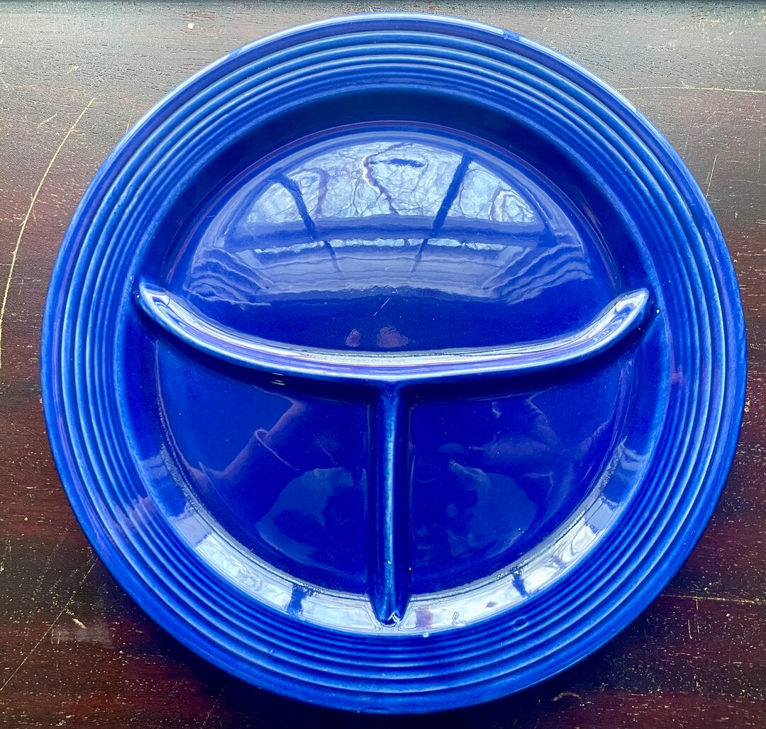Rare Fiestaware Divided Plate From the 40's in Cobalt Blue - Etsy
