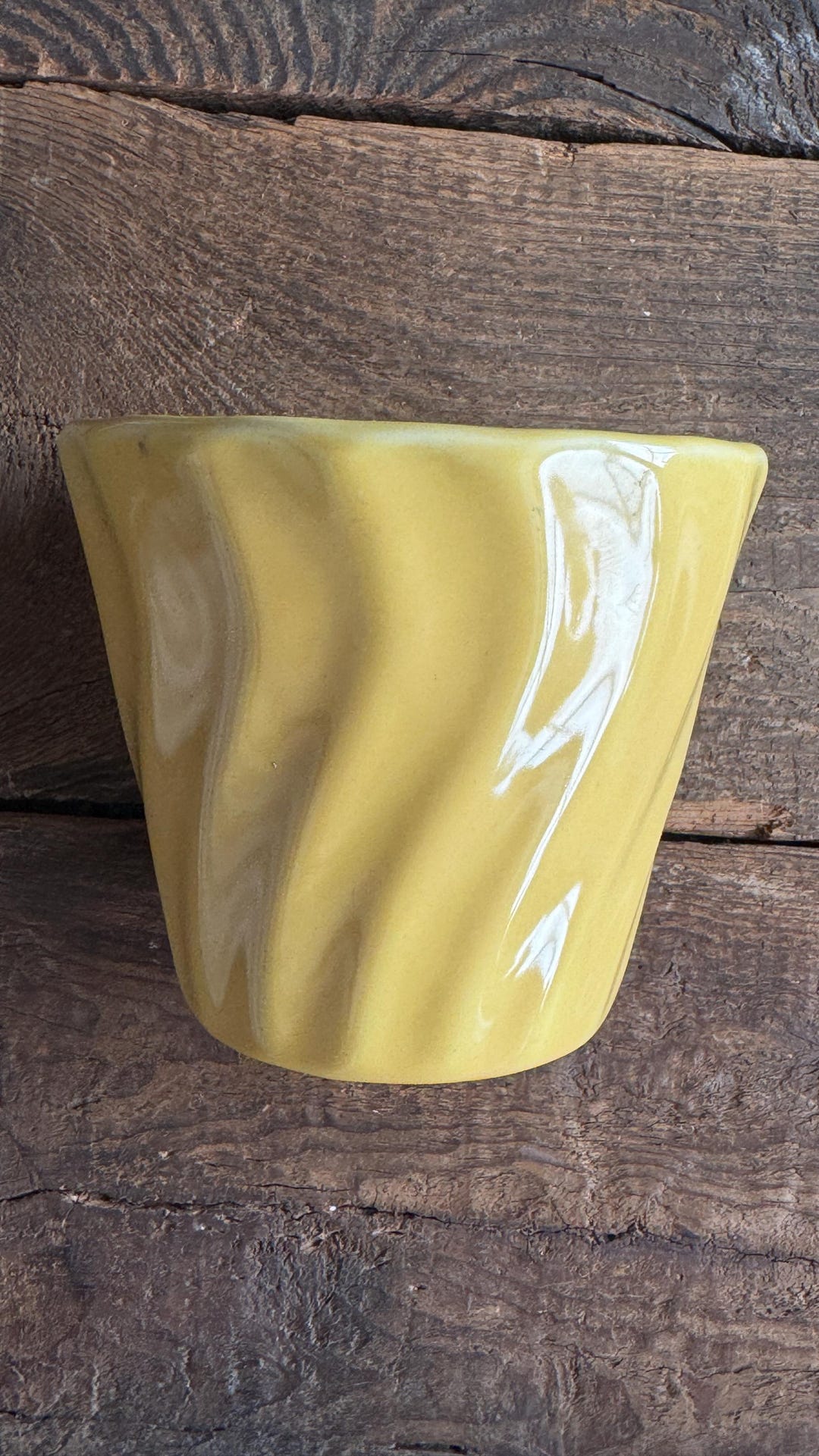 Vintage Bauer Pottery Planter: 1950s Yellow Swirl, California USA - Etsy