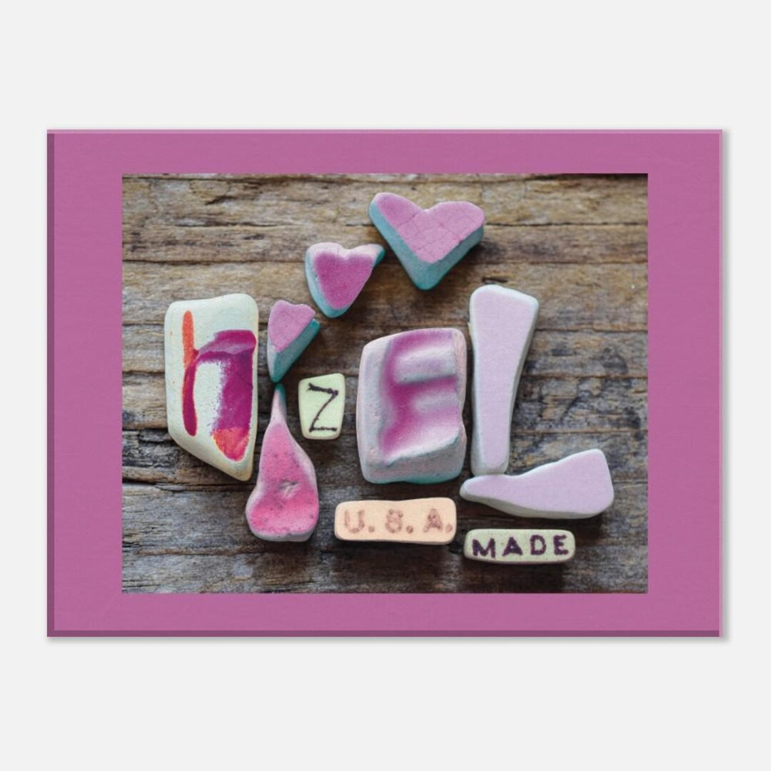Hazel Name Art Tumbled Pottery Letters, Personalized Vintage Wall Art ...