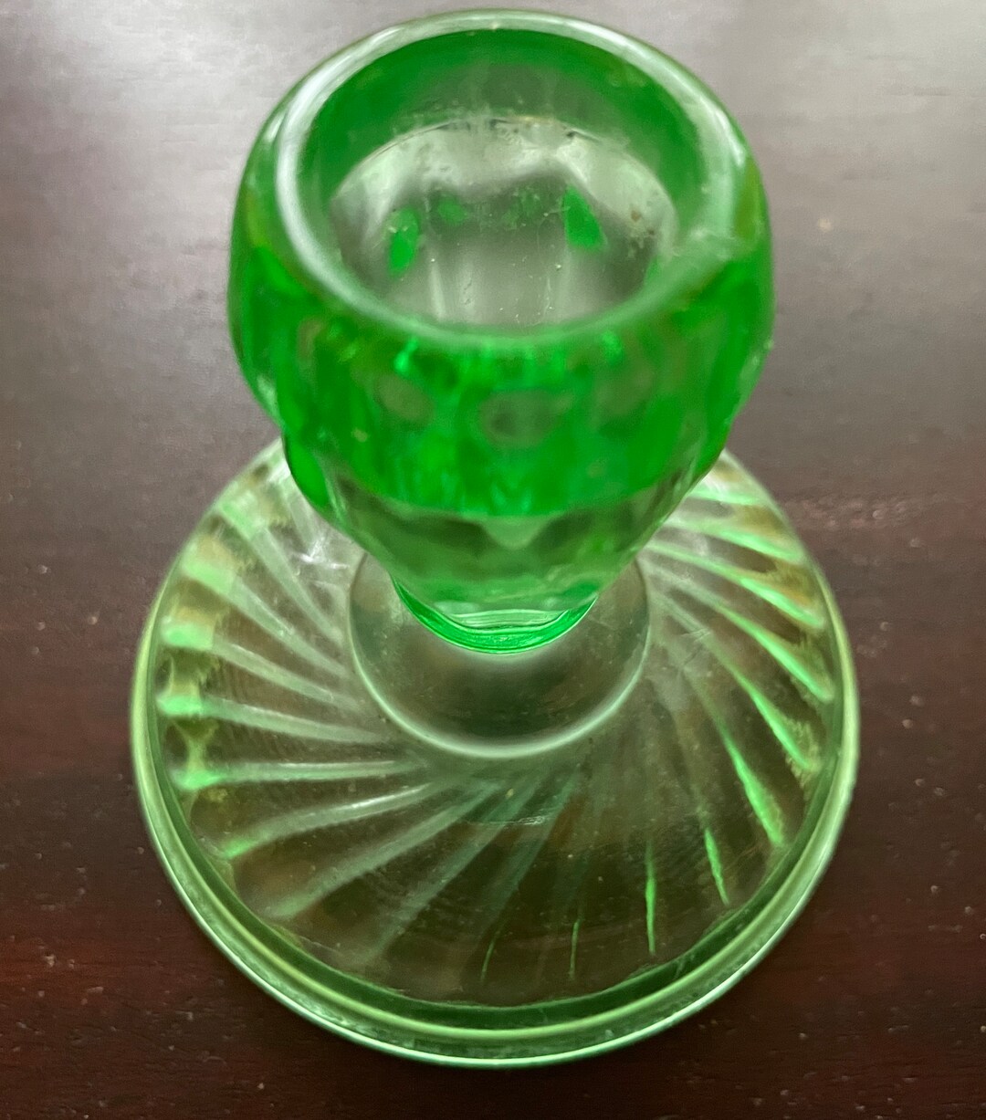 Vaseline Candle Holder Uranium Candle Holder From 1920's - Etsy