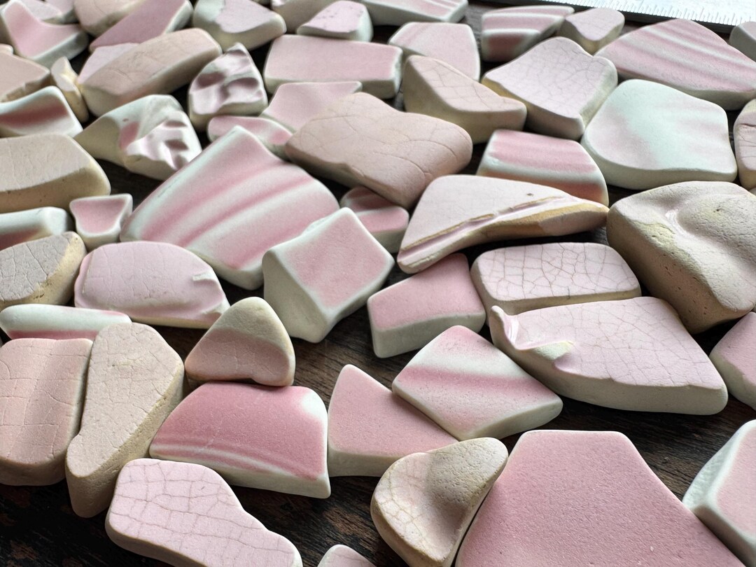 Tumbled Pink Pottery Mix D Vintage Mosaic Tiles, 9.5 Ounces - Etsy