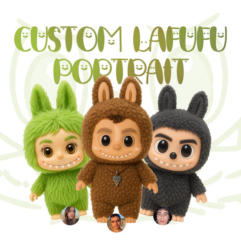 Custom Labubu Portrait From Your Selfie – Cute Toy Style Illustration ...