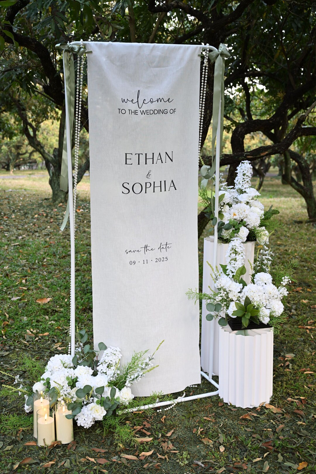 Custom Linen Wedding Signs, Custom Welcome Sign Wedding, Wedding Fabric ...