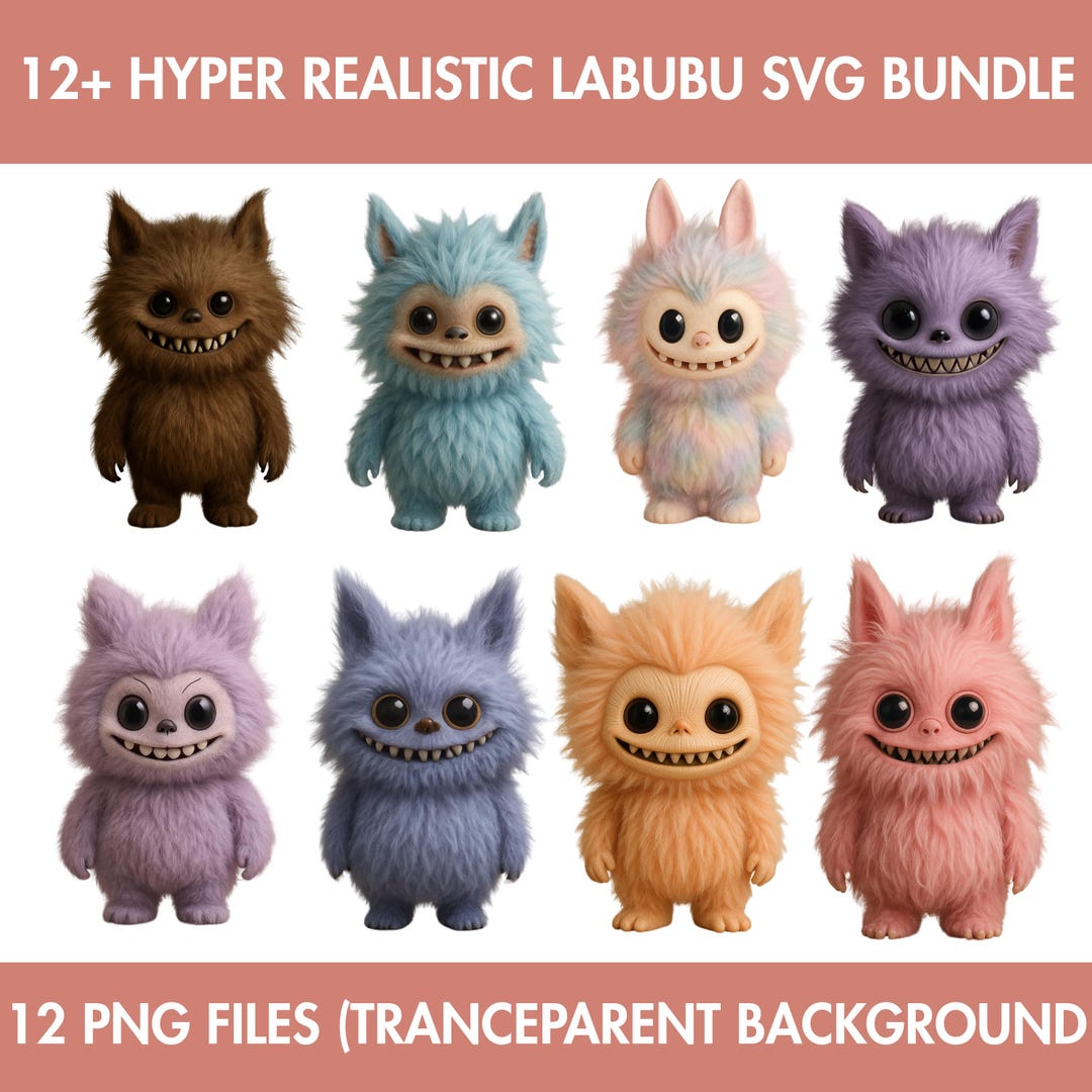 12+ Hyper Realistic Labubu Designs SVG PNG PDF Bundle, Vector Digital ...