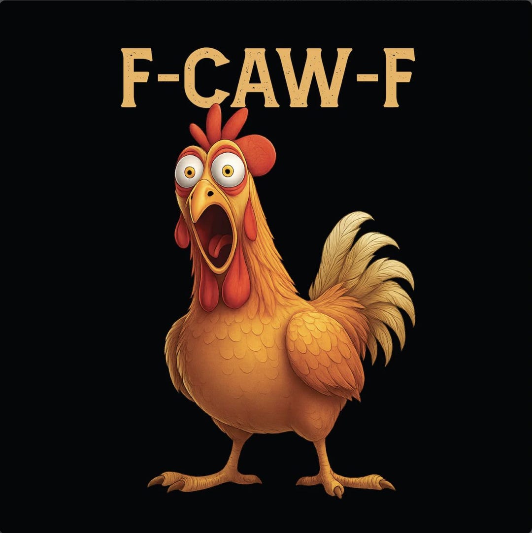 Poulet drôle F-Caw-F PNG | Clipart Meme coq qui crie | Art numérique ...