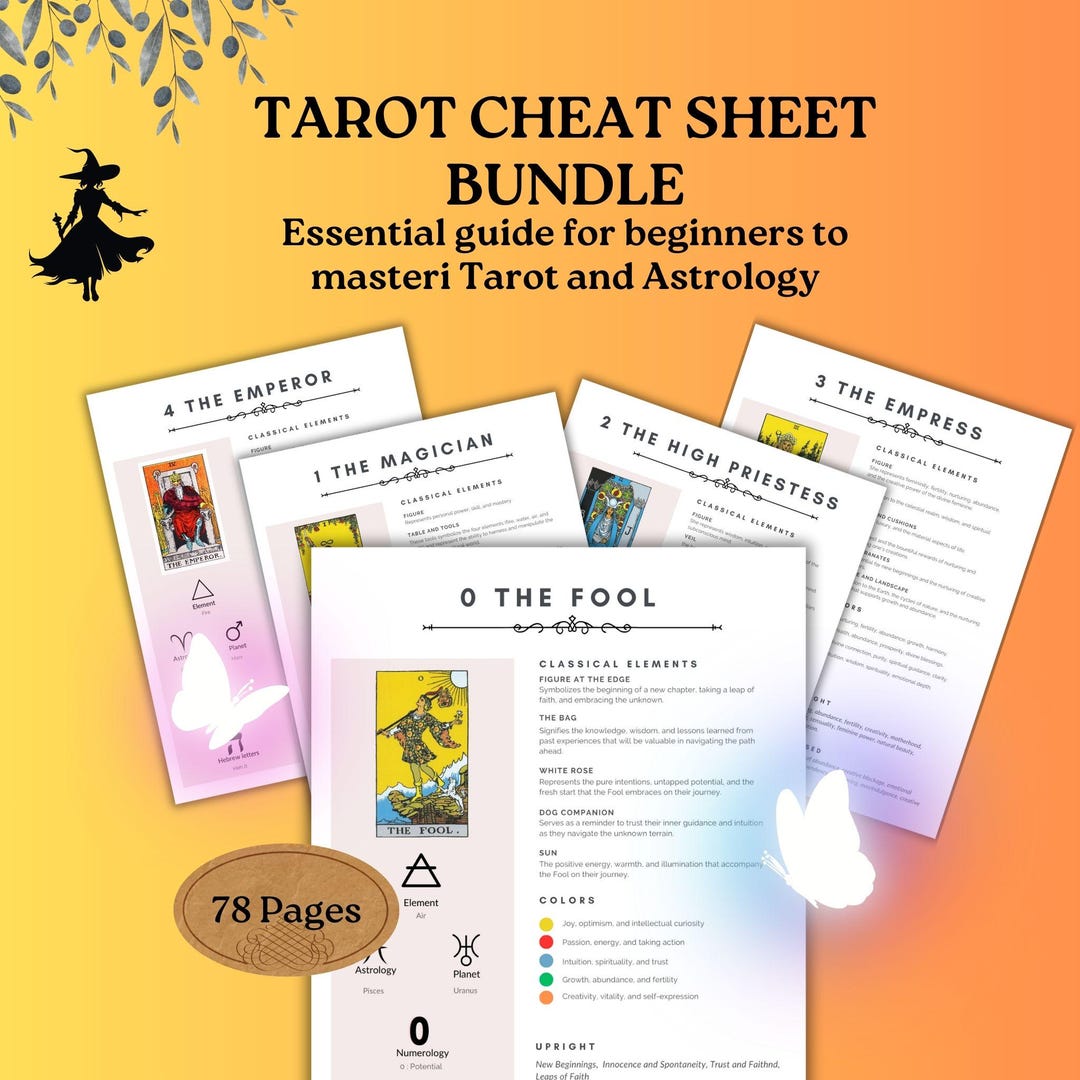 Tarot Cheat Sheets: Beginner's Guide to Tarot Card Meanings (PDF ...