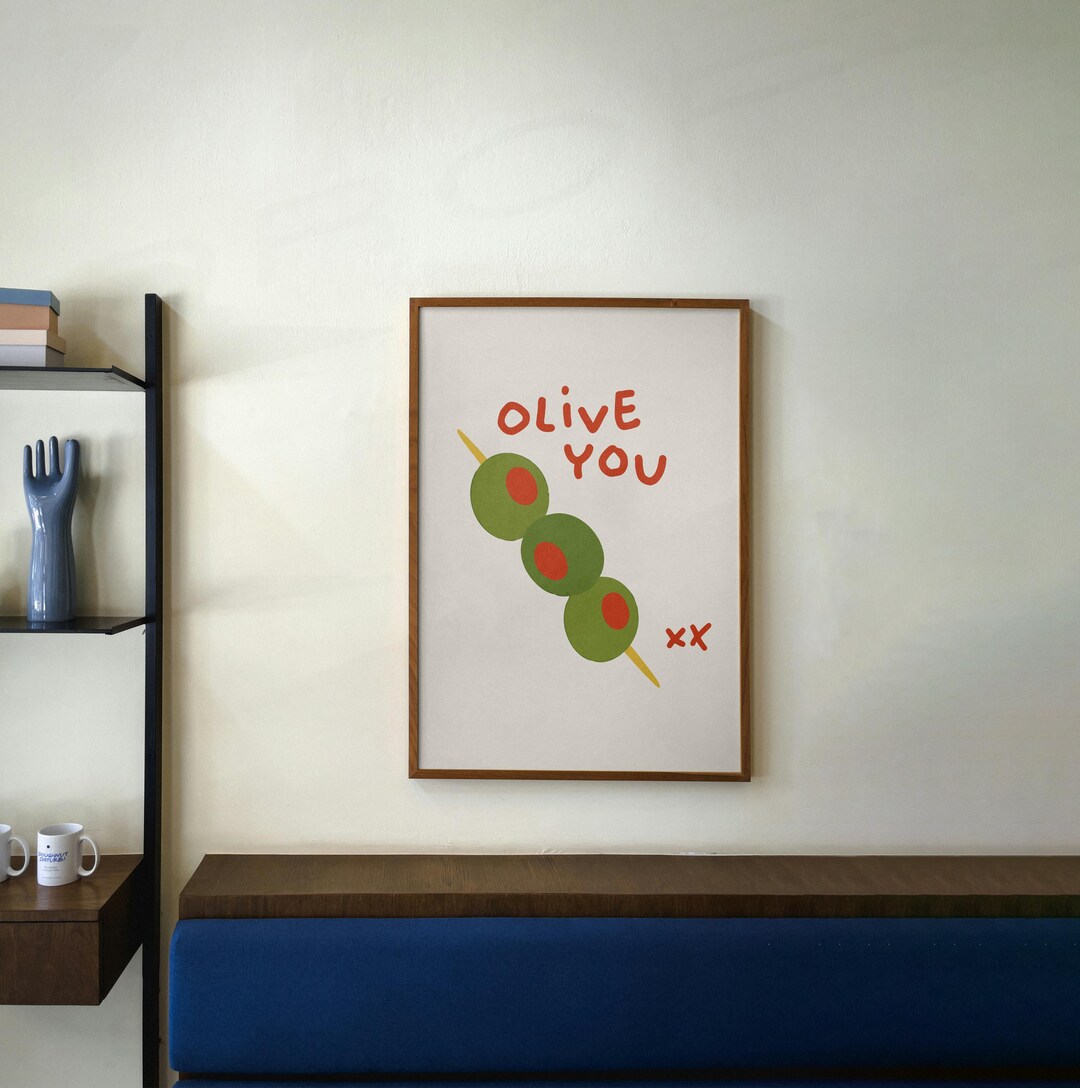 Olive You Print | Cute Modern Wall Art - Etsy