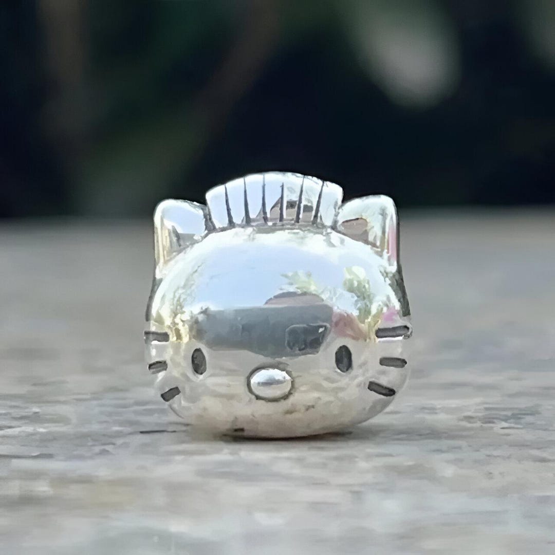 Hello Kitty Cat Charm 925 Sterling Silver Charm - Etsy