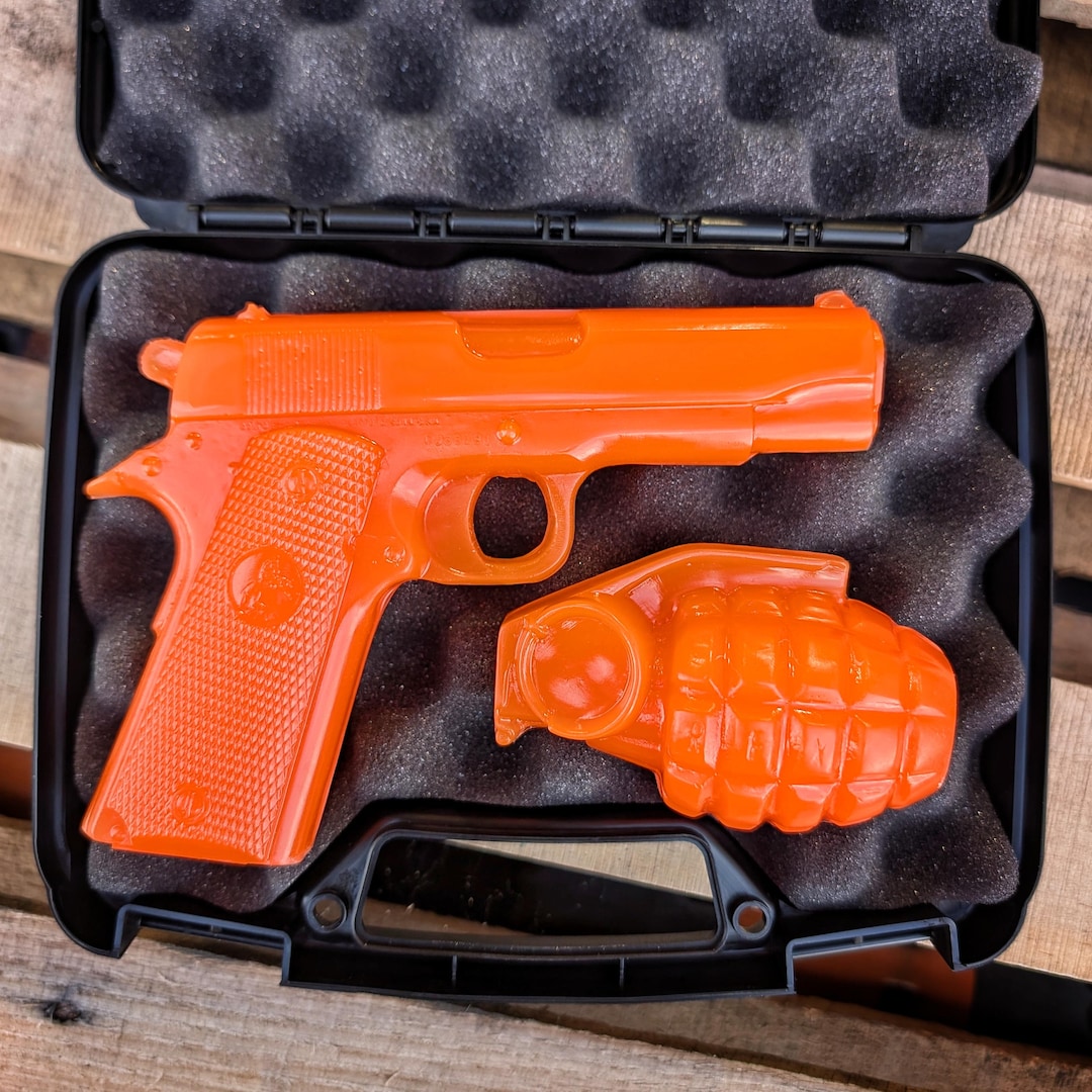 SOAP GUN + GRENADE Combo With Case - Full Size Detailed 3D Replicas .45 ...