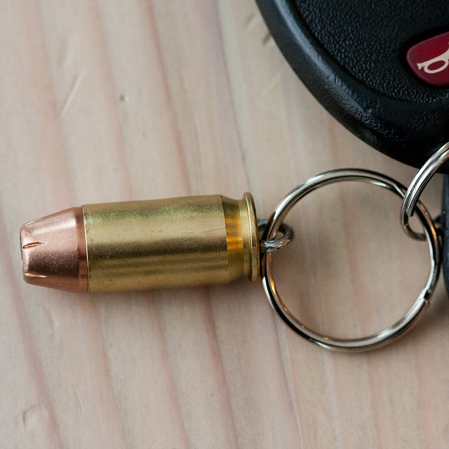 BULLET KEYCHAIN - Real .45 Caliber Hollow Point Bullet Key Chain ...