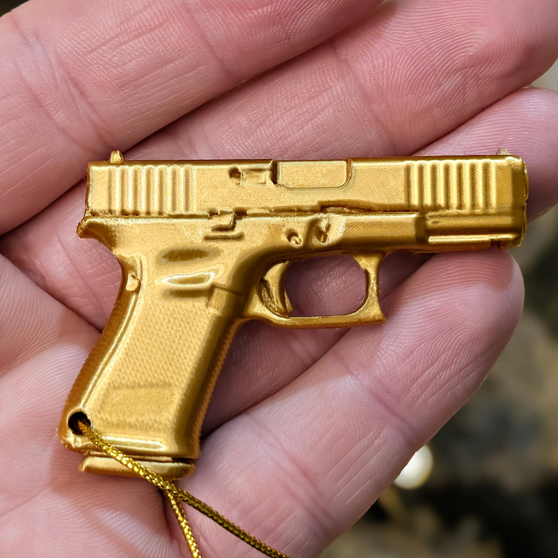 Golden Gun Ornament - Gun Christmas Tree Ornament - Etsy