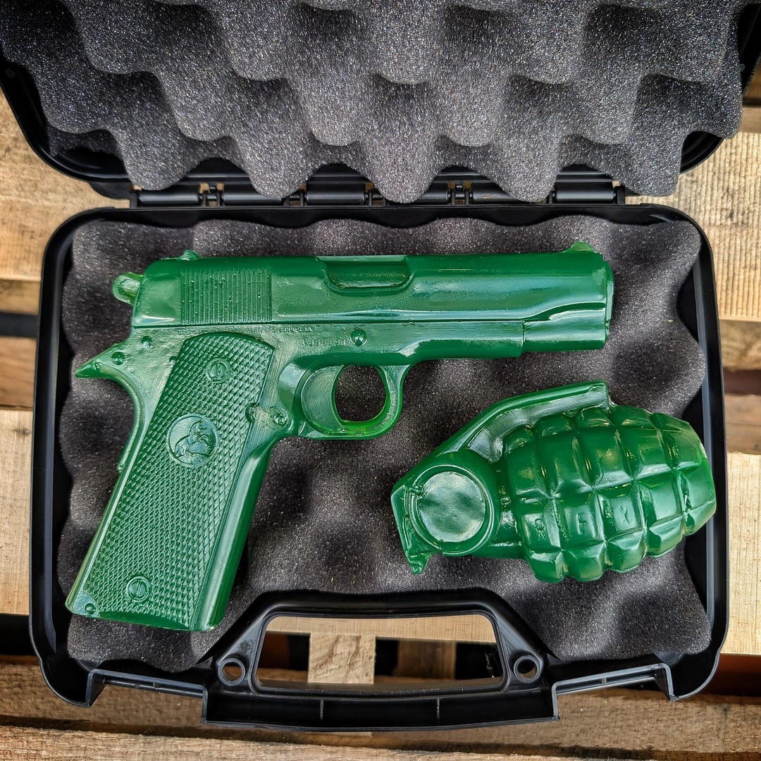 SOAP GUN + GRENADE Combo With Case - Full Size Detailed 3D Replicas .45 ...