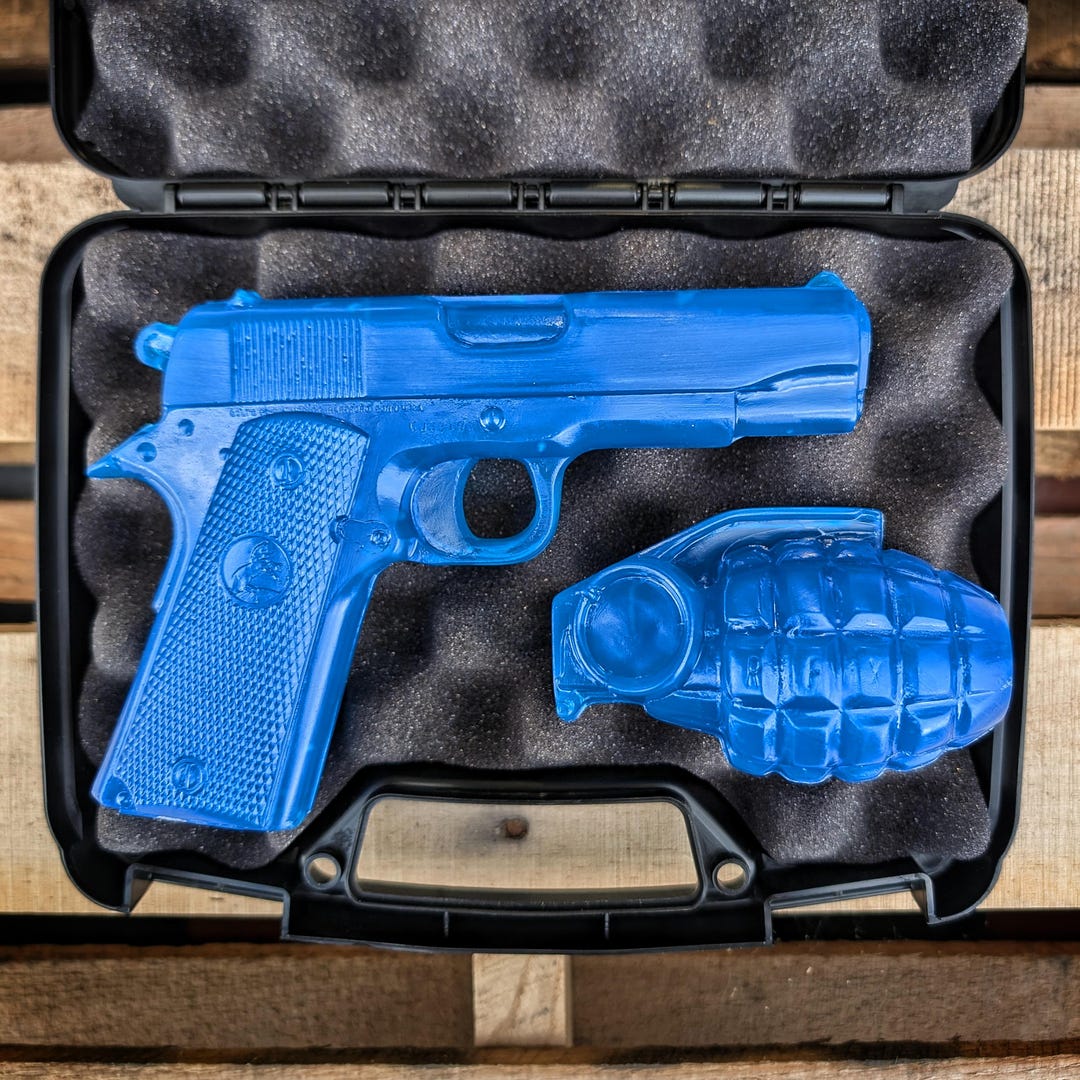 SOAP GUN + GRENADE Combo With Case - Full Size Detailed 3D Replicas .45 ...