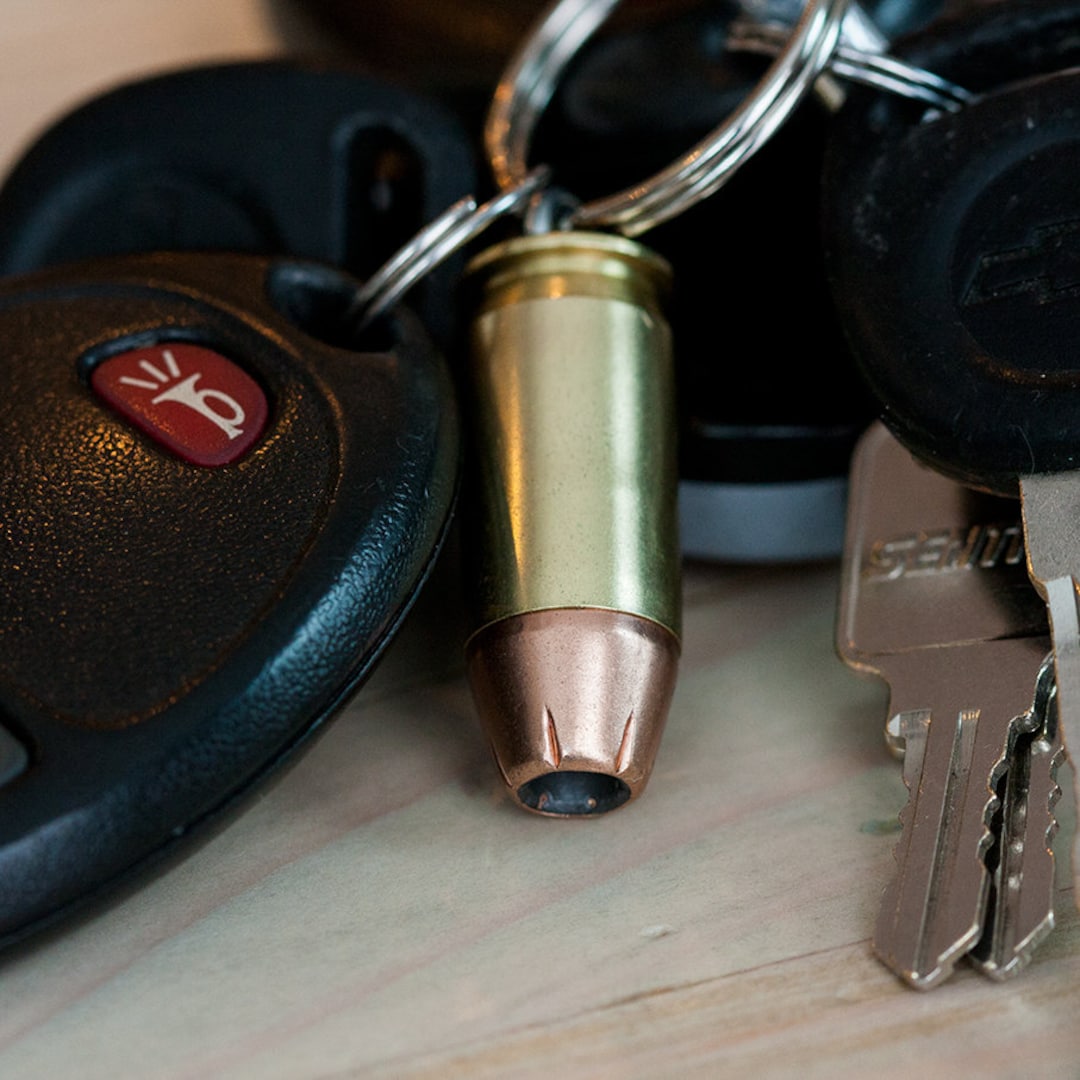 BULLET KEYCHAIN - Real .45 Caliber Hollow Point Bullet Key Chain ...
