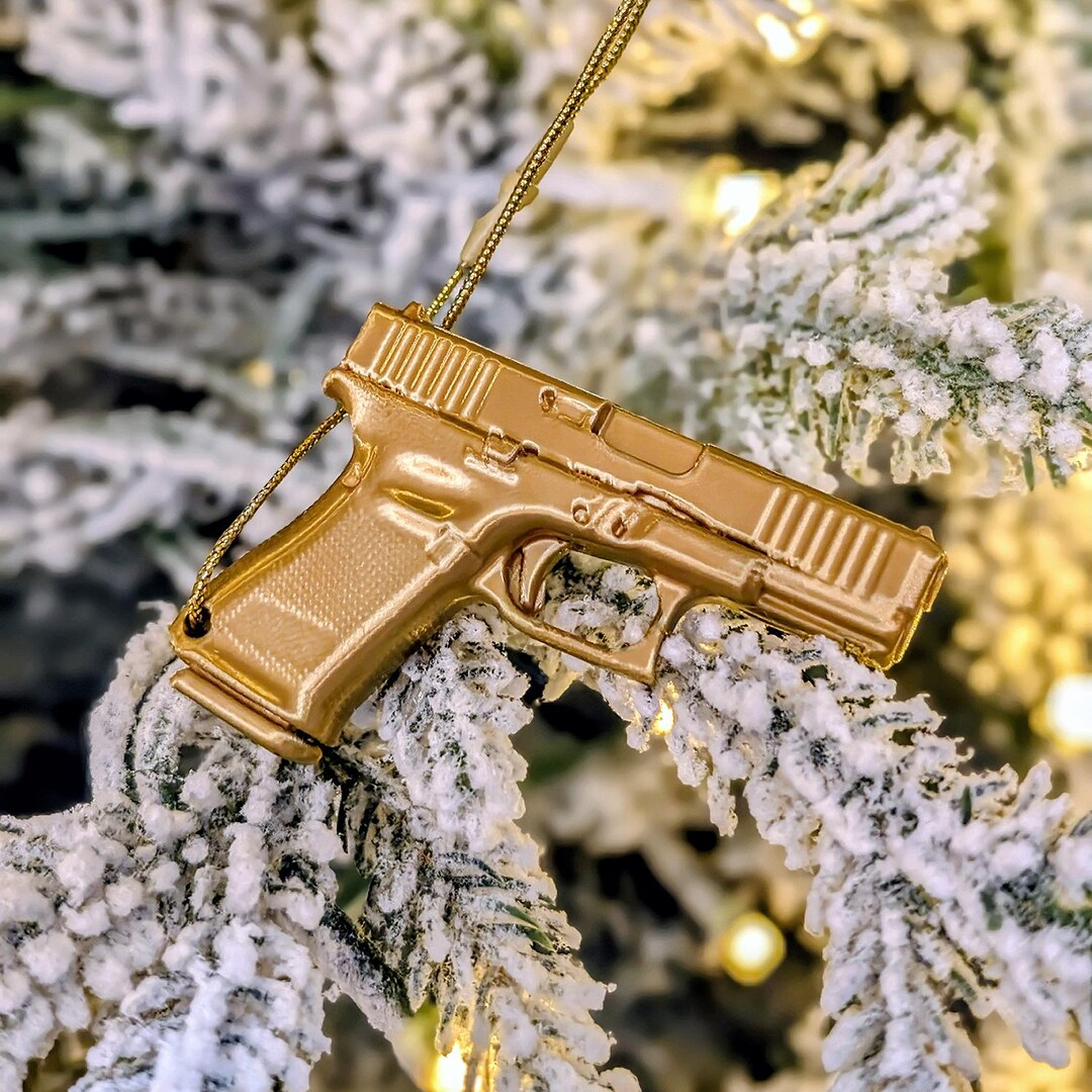 Golden Gun Ornament - Gun Christmas Tree Ornament - Etsy