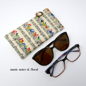 Floral Eyeglasses Case Padded Sunglasses Holder Flex Frame Snap Pouch ...