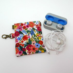 Fabric Ear Buds Case Medium Snap Pouch Flex Frame Pouch - Etsy