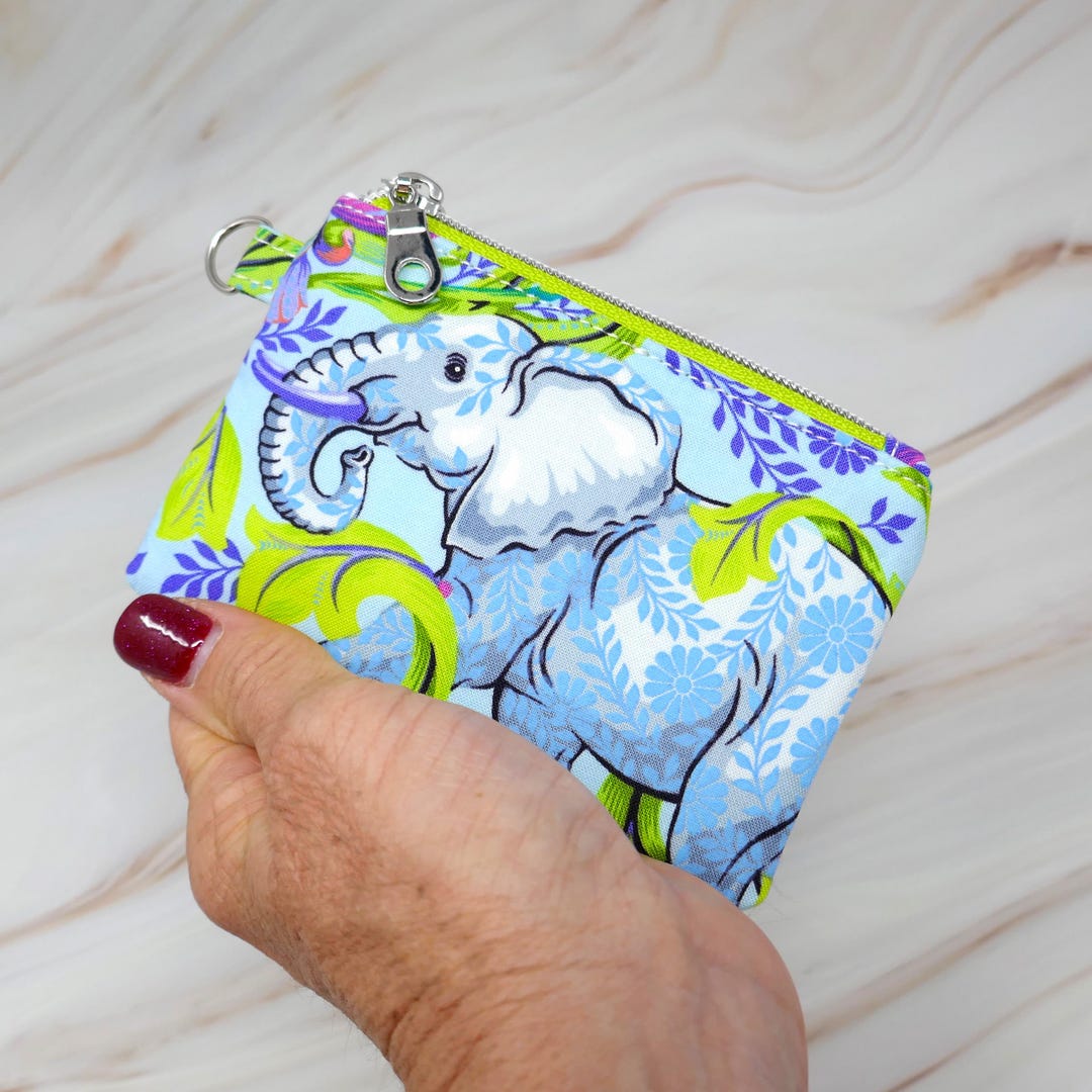 Elephant Coin Purse, Small Zippered Pouch, Tula Aura Everglow All Ears ...