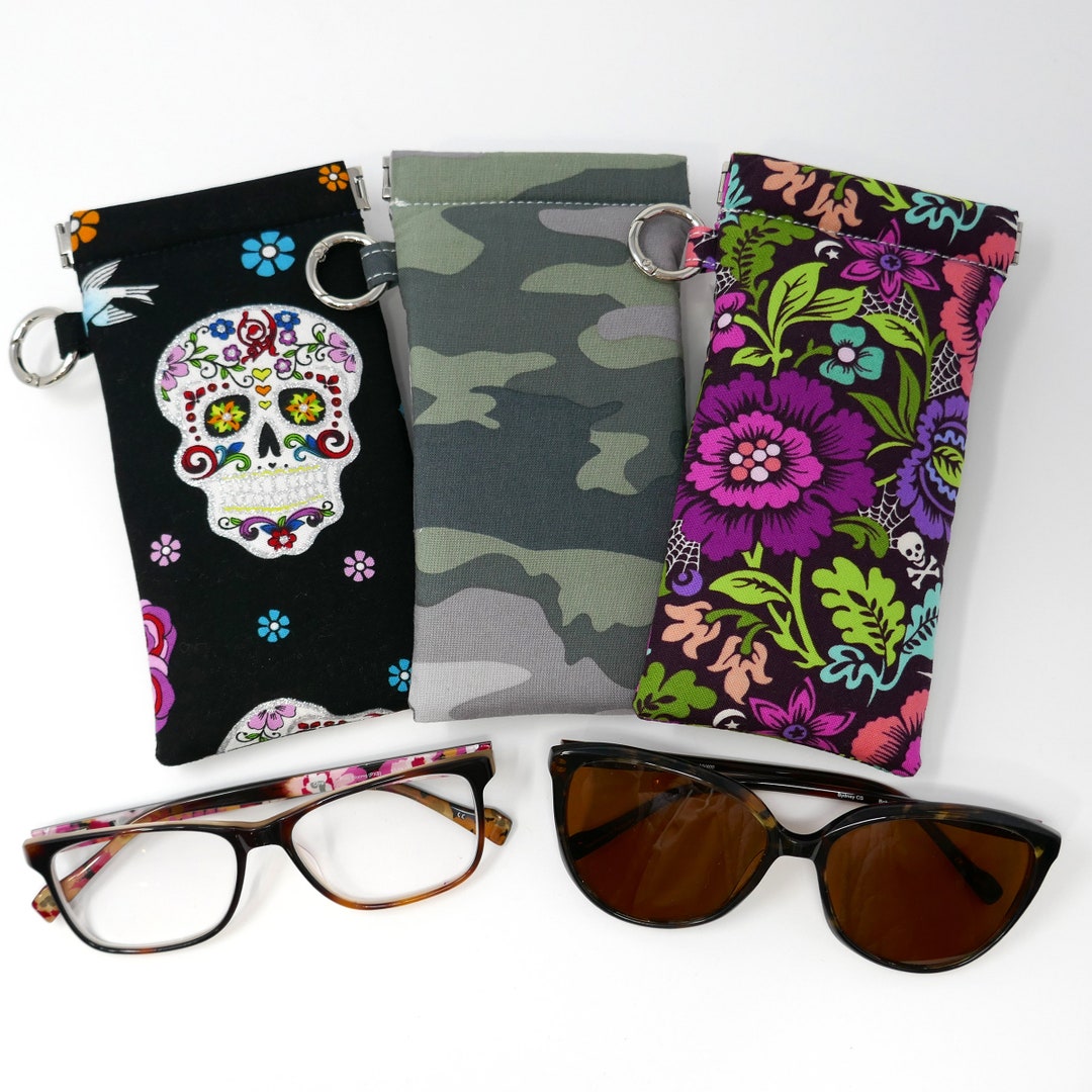 Fabric Sunglasses Case, Padded Soft Flex Frame Eyeglasses Pouch, Fun ...