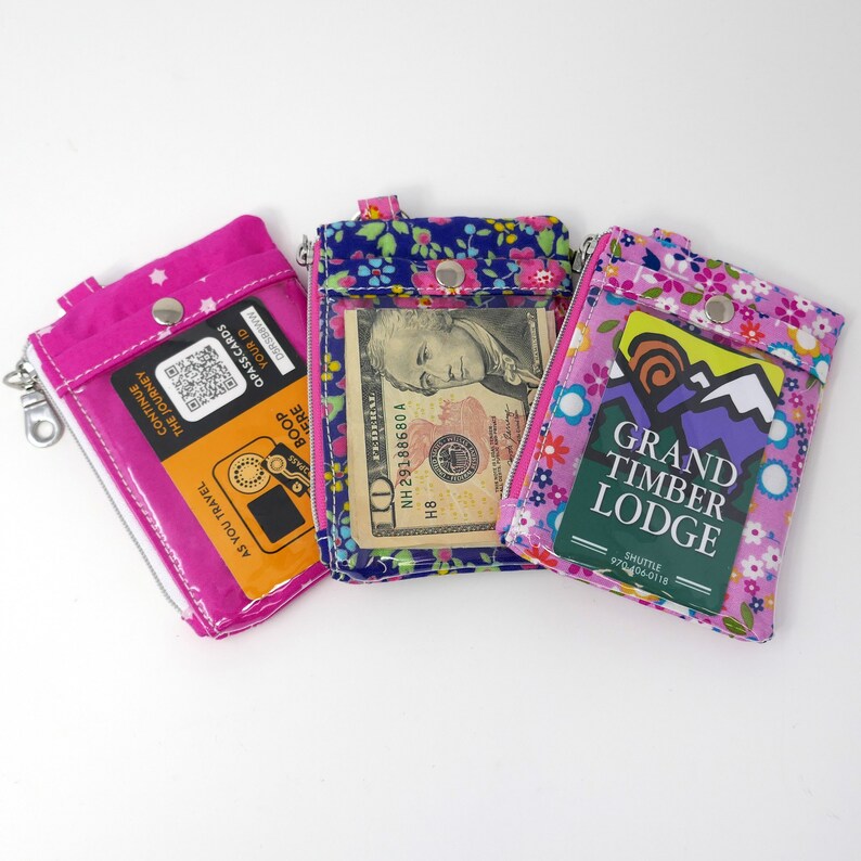 Hot Pink Mini Card Wallet Bright Pink Coin Purse Pocket Size Credit ...