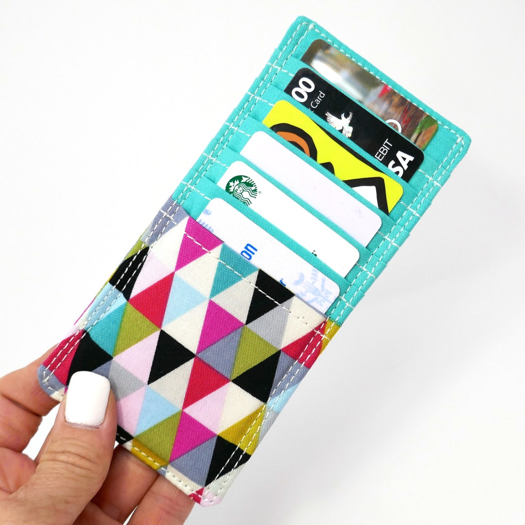 Geometric Credit Card Holder, 6-slot Card Insert, Wallet Bag Wristlet ...