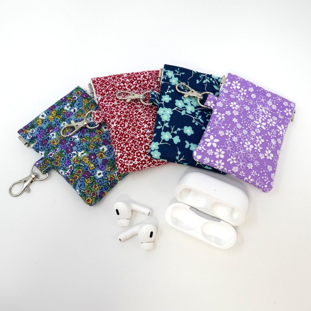Fabric Airpods Pro Pouch, Small Flex Frame Earbud Case, Multi Use Clip ...