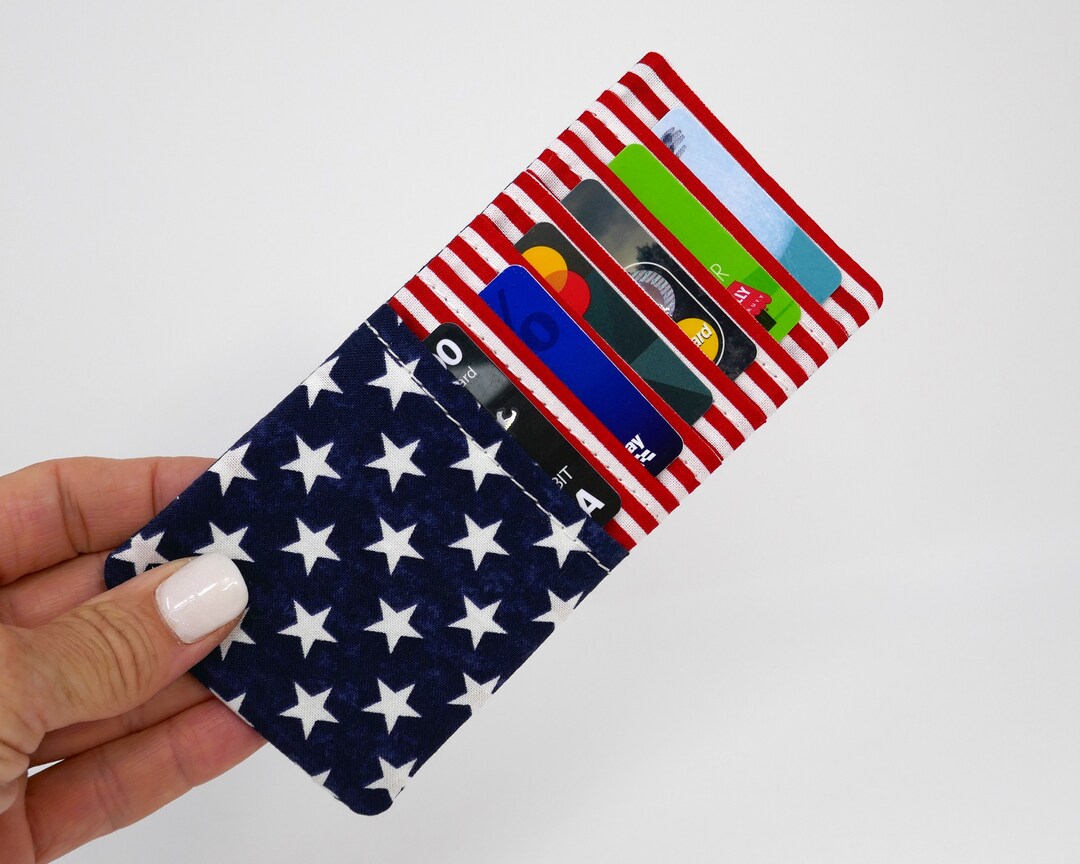 American Flag Print • Credit Card Holder • 6-slot Credit Card Insert ...