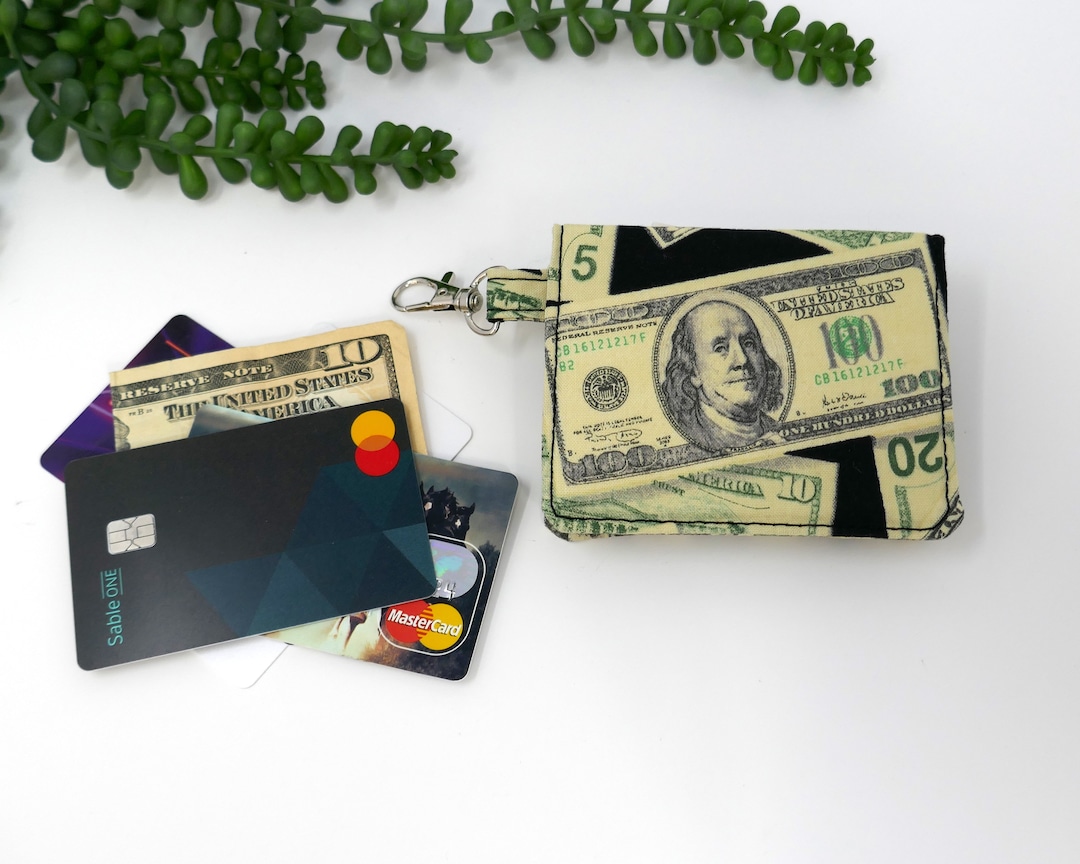 Money Credit Card Wallet Benjamin Franklin Mini Snap Billfold Small ...