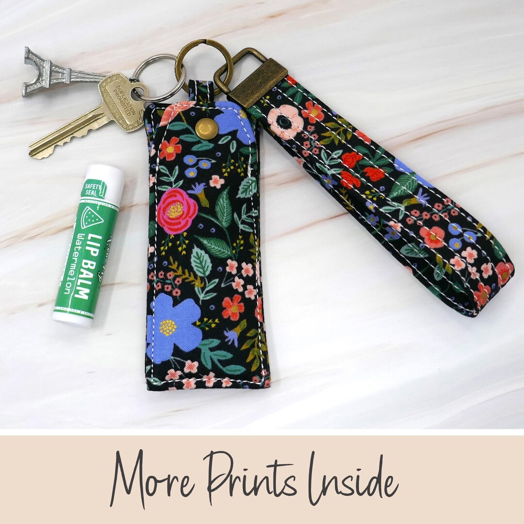 Lip Balm Holder Keychain Rifle Paper Co Cute Chapstick Keeper Key Fob ...