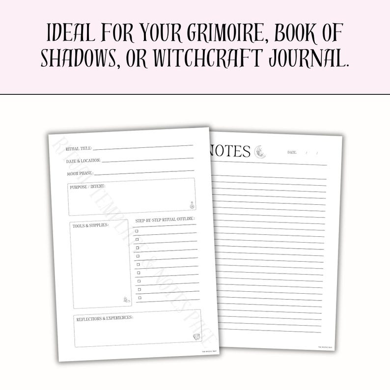 Ritual Template, Witchcraft Basics, Grimoire Pages, Sabbat Tracker ...