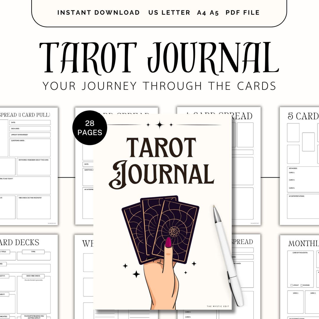 Tarot Journal Printable & Cheat Sheets, Tarot Spreads, Daily Tarot ...
