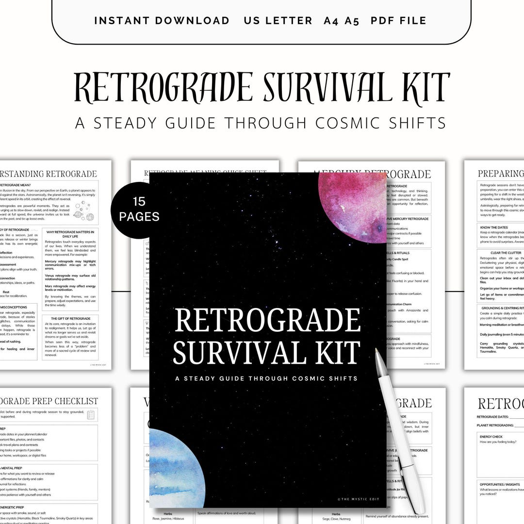 Retrograde Survival Guide, Mercury Retrograde Planner, Astrology ...