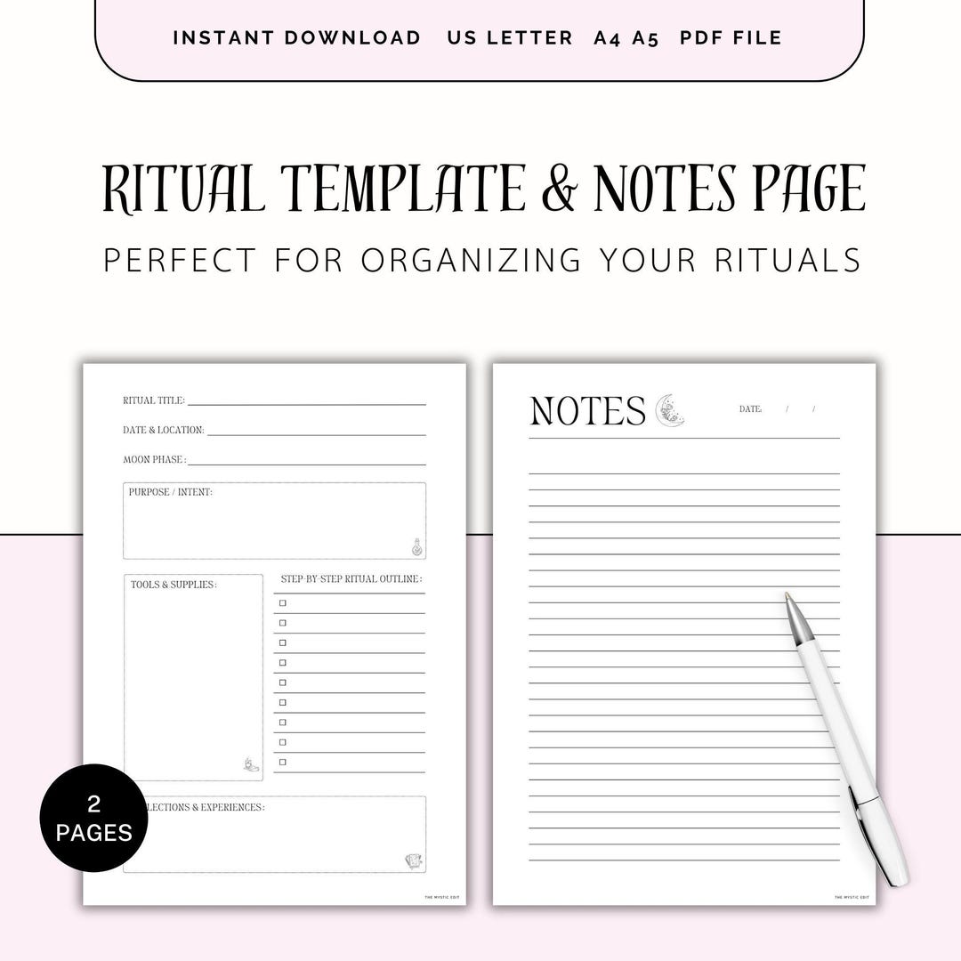 Ritual Template, Witchcraft Basics, Grimoire Pages, Sabbat Tracker ...