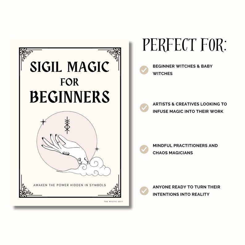 Sigil Magic Guide & Worksheets, Grimoire Pages, Book of Shadows, Sigil ...