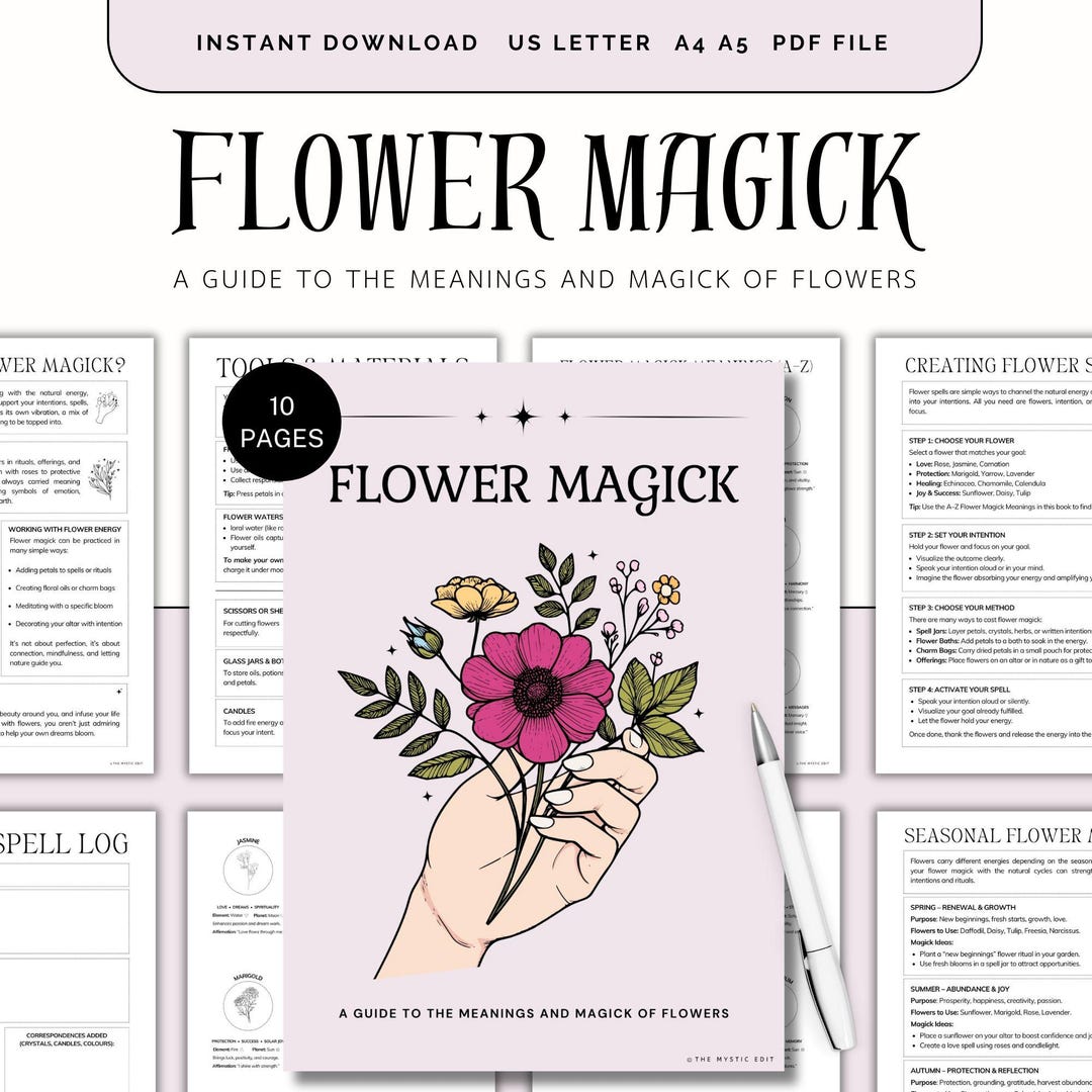 Flower Magick, Green Witch Grimoire, Herbal Magick, Herbology, Book of ...