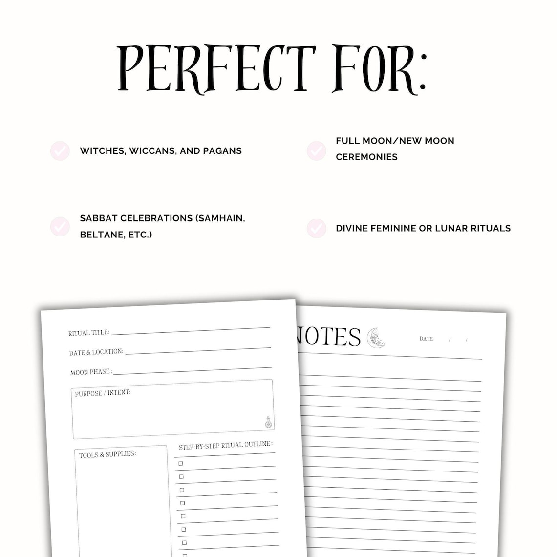 Ritual Template, Witchcraft Basics, Grimoire Pages, Sabbat Tracker ...