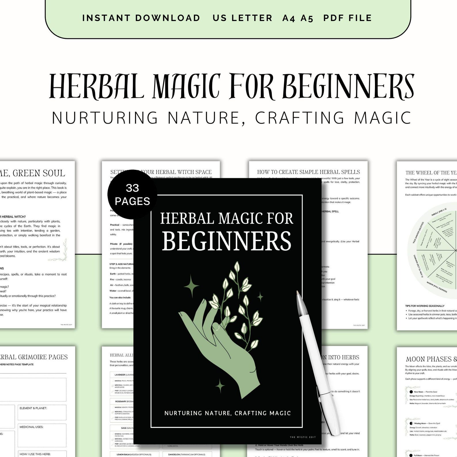 Green Witch Grimoire, Herbal Magick, Herbalism, Witchcraft Basics, Book ...
