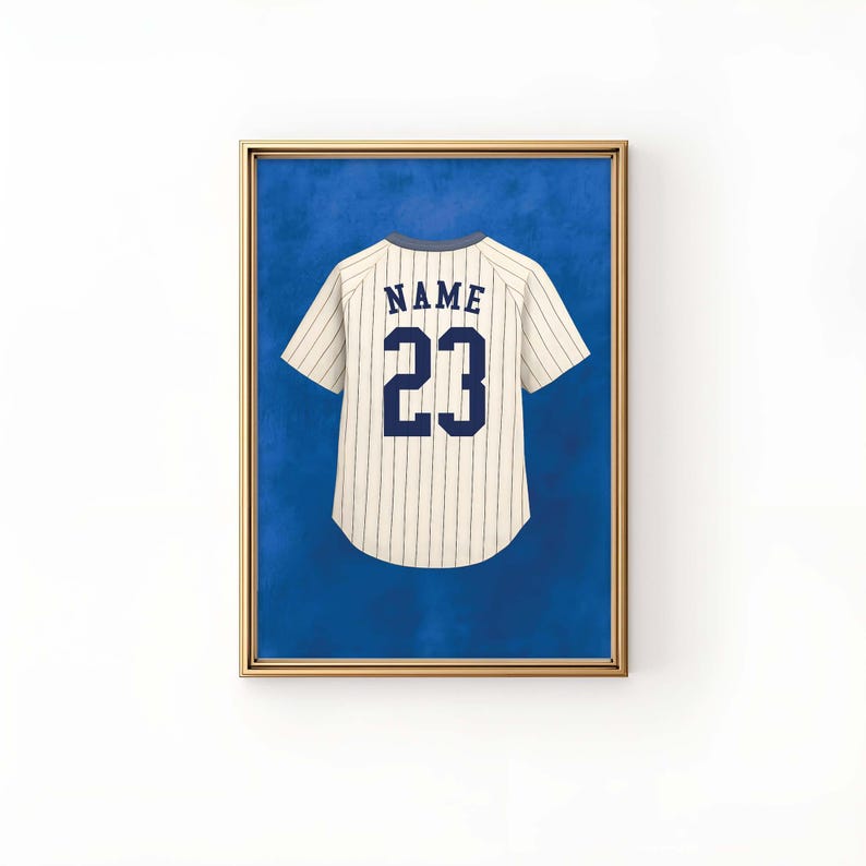 Personalized Vintage Baseball Jersey Print: Custom Name & Number ...