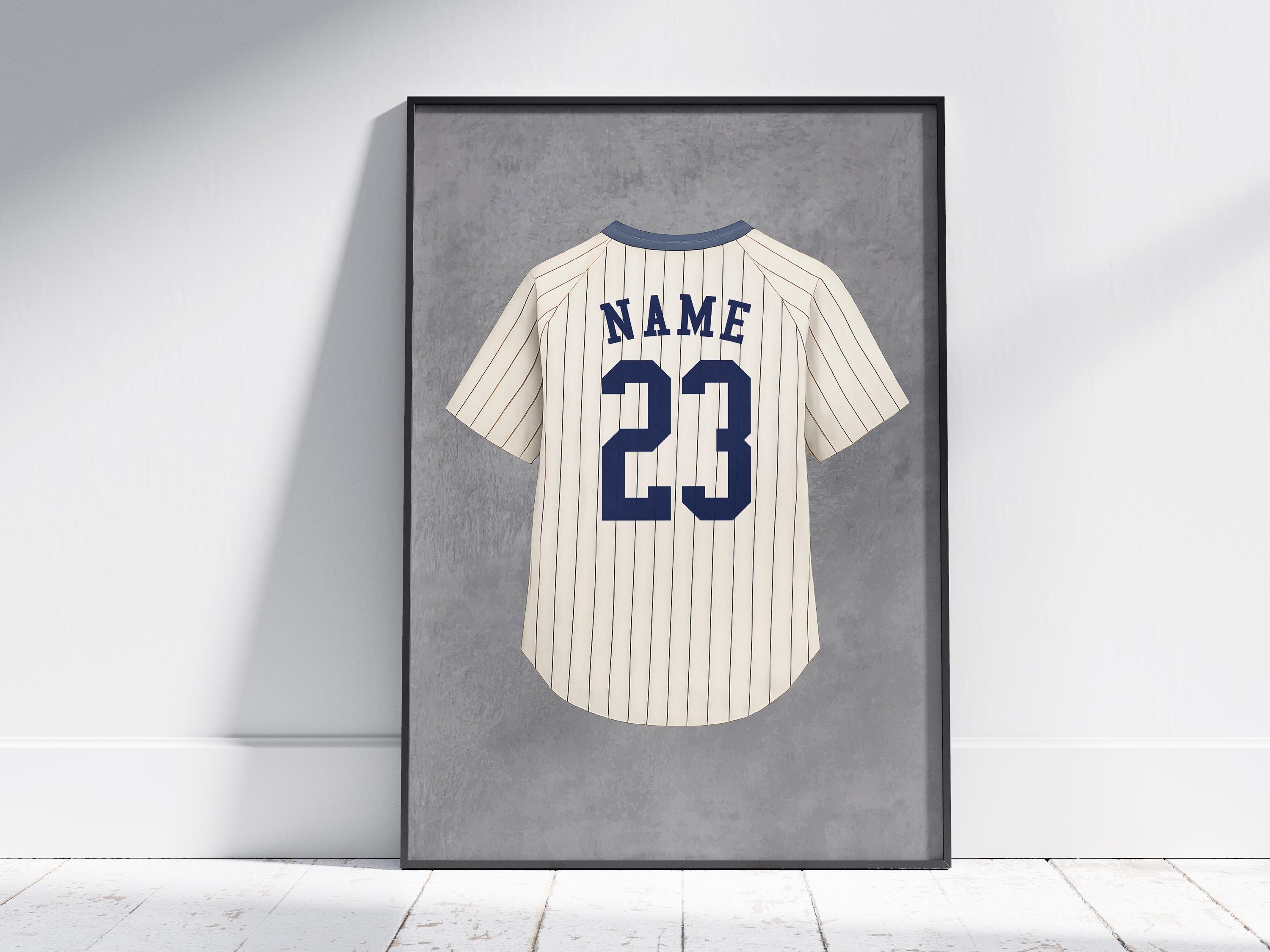 Personalized Vintage Baseball Jersey Print: Custom Name & Number ...