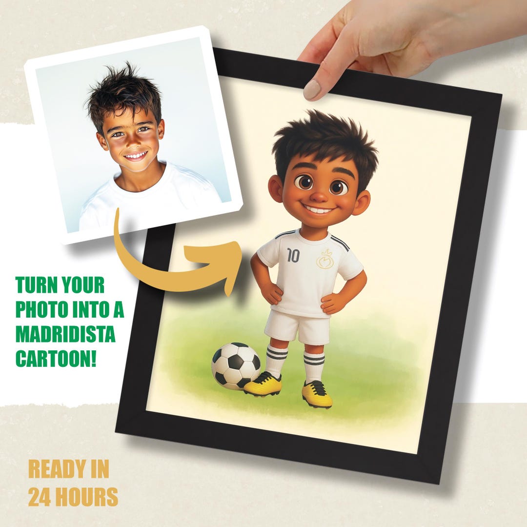 Custom Madridista 3D Cartoon Style Portrait From Photo | Personalized ...