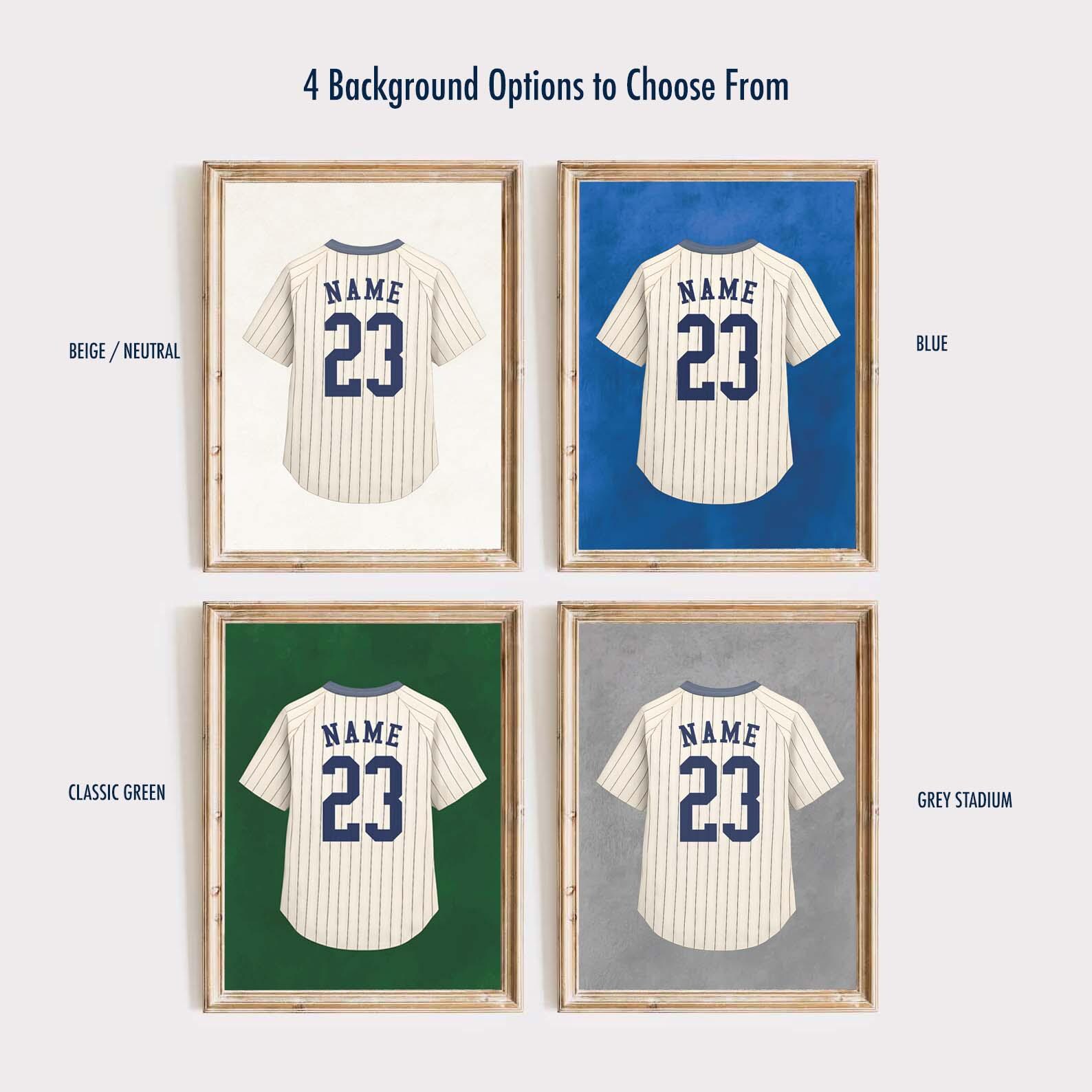 Personalized Vintage Baseball Jersey Print: Custom Name & Number ...