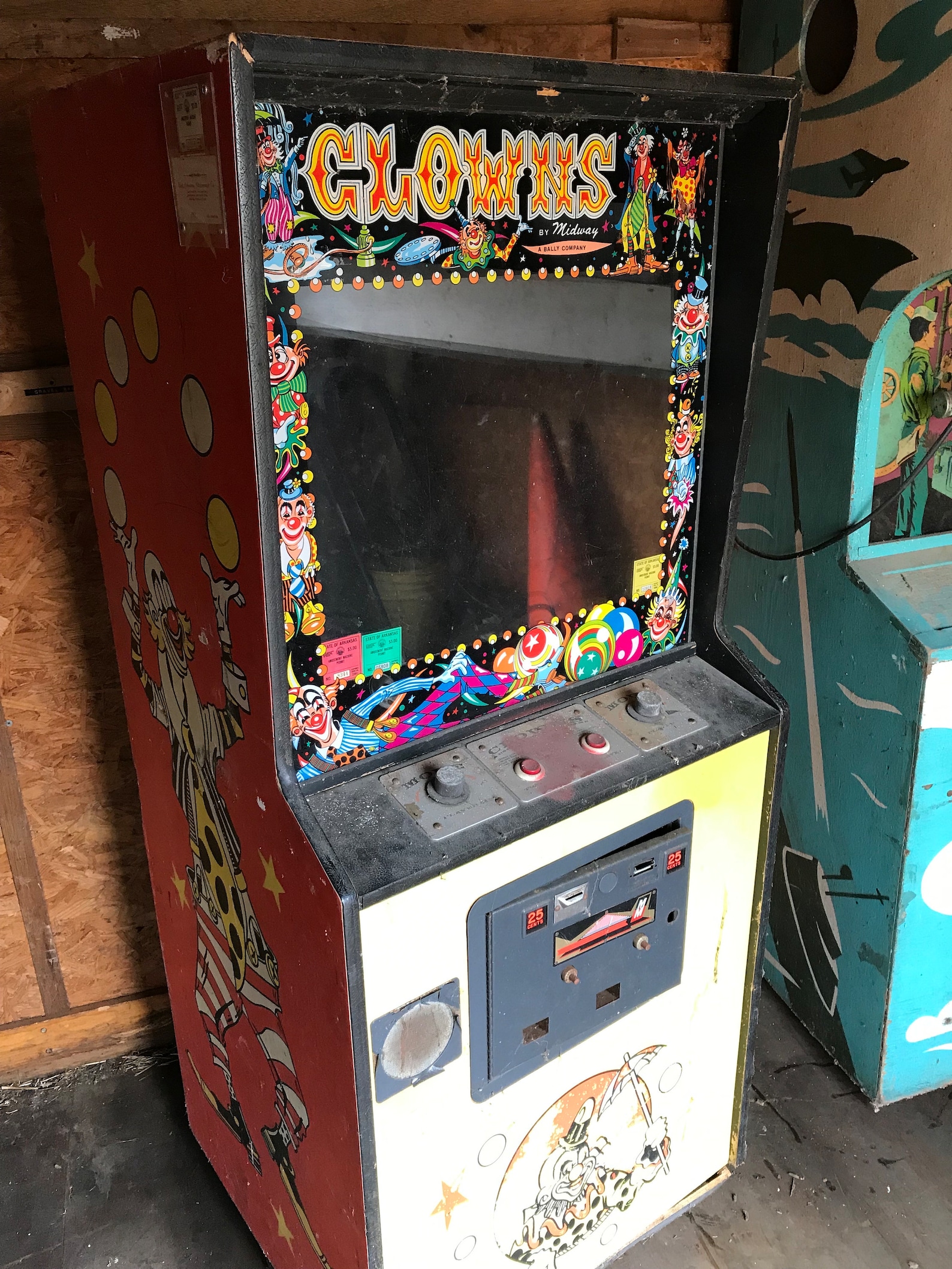 Vintage Midway Clowns Arcade, Super RARE Coin Operated Video Game, All ...