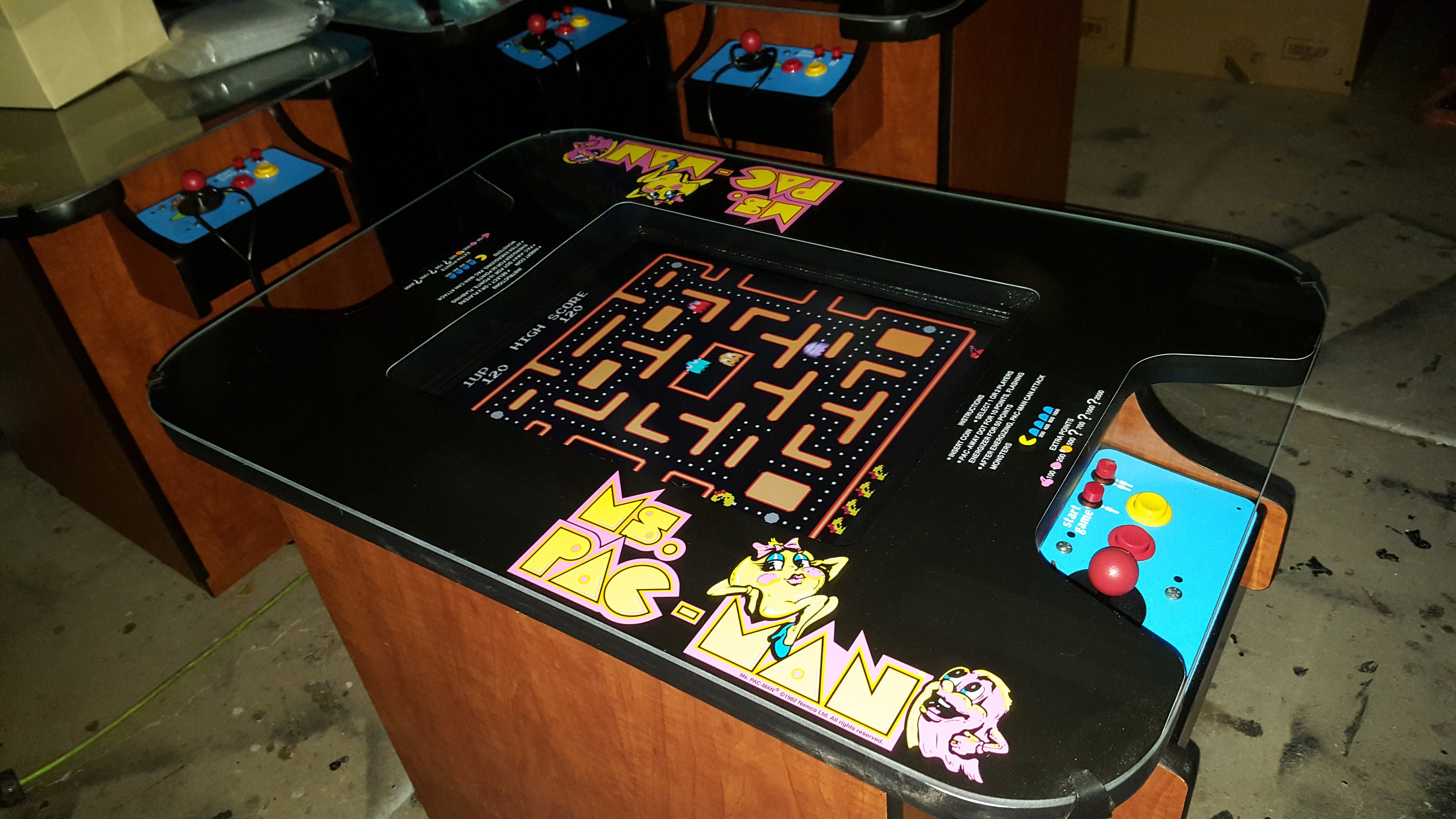 MS. PAC-MAN Fully Restored, Original Cocktail Table Video Arcade Game ...