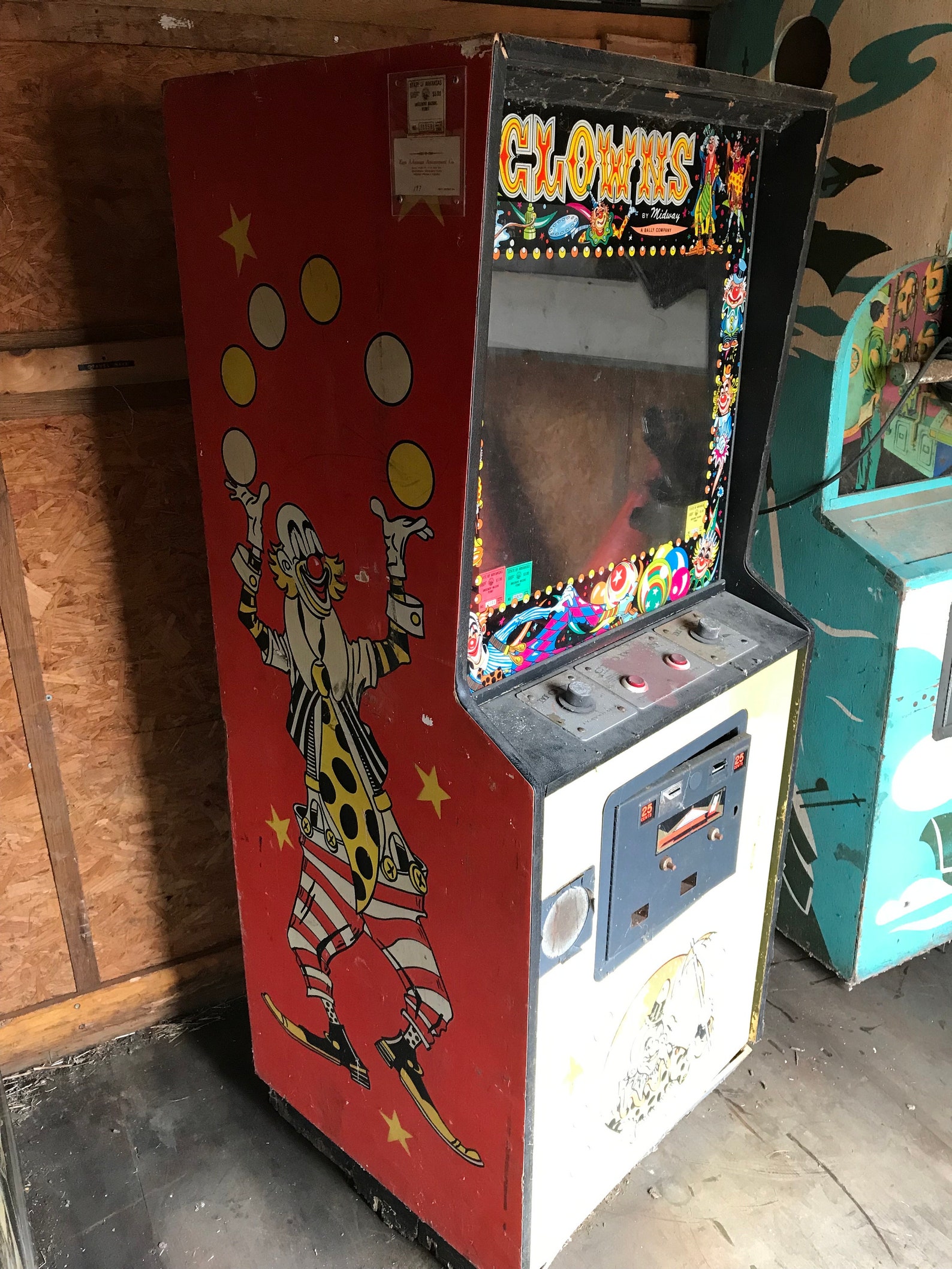 Vintage Midway Clowns Arcade, Super RARE Coin Operated Video Game, All ...