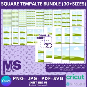 Square Template Bundle, Editable Canva Square Template, Multipurpose ...