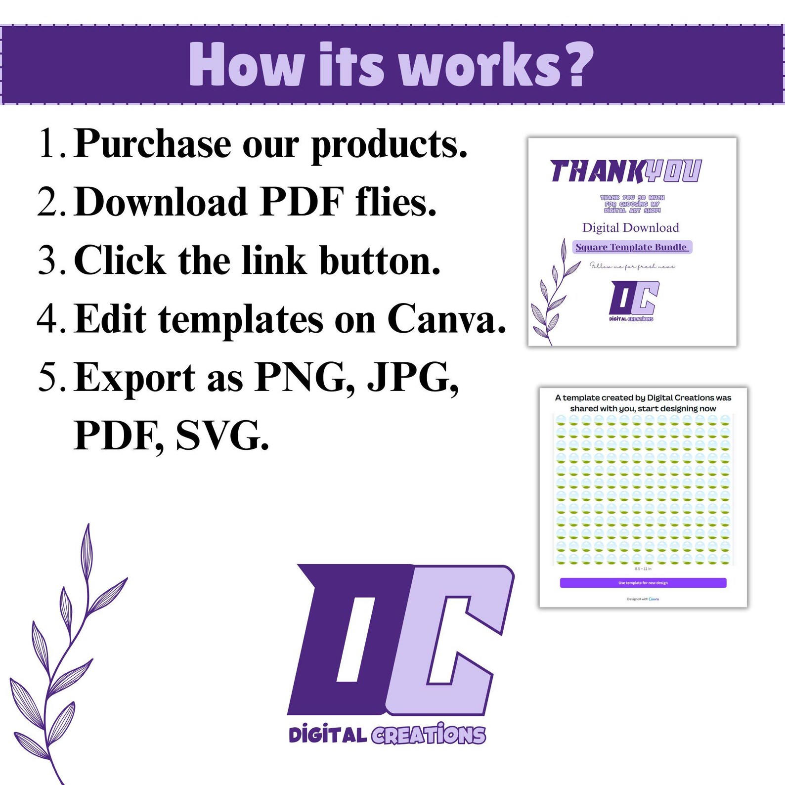 Square Template Bundle, Editable Canva Square Template, Multipurpose ...